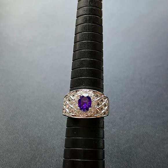 Jewelry | Purple Stoned Silver Ring | Poshmark